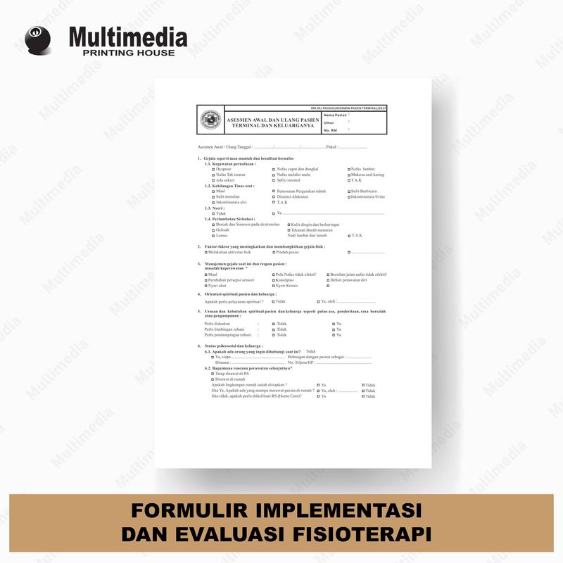 Blangko Formulir Implementasi Dan Evaluasi Fisioterapi