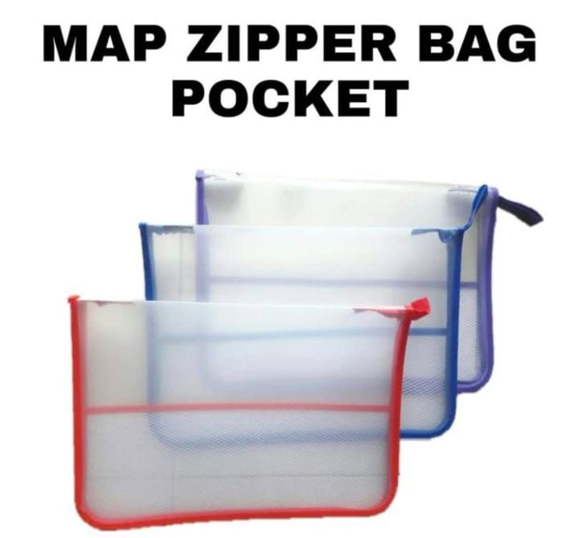 map zipper bag pocket