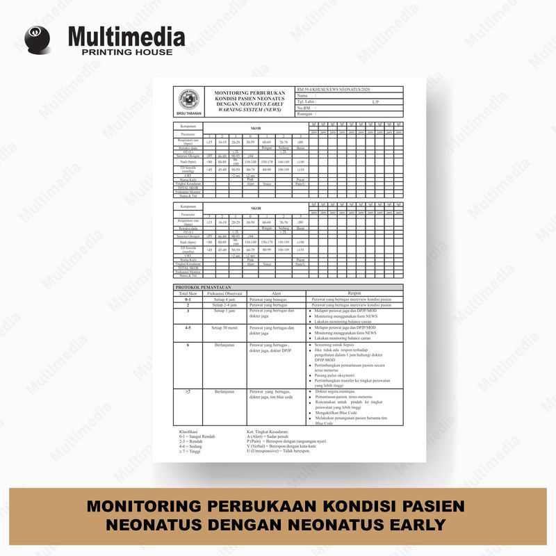 Blangko Monitoring Perburukan Kondisi Pasien Neonatus dengan NEWS rm 59.4