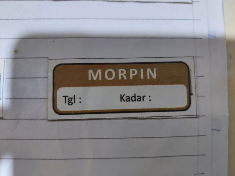Stiker Obat MORPIN - Anestesi (Lembar)