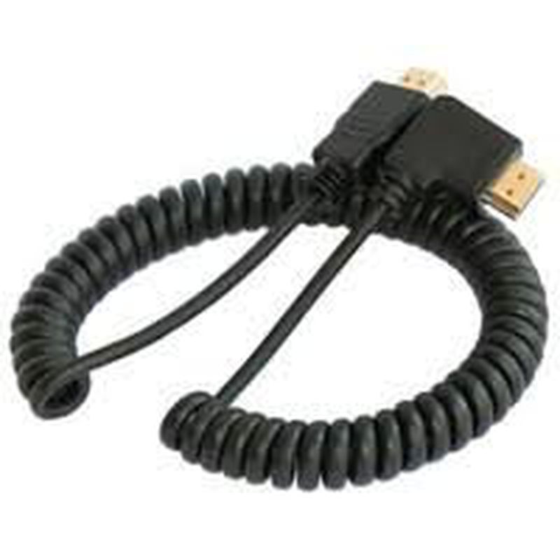 Kabel HDMI to Full HDMI Spiral Coiled Coil Gold Plated - Tipe A 30cm