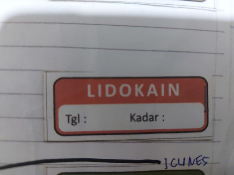 Stiker Obat LIDOKAIN - Anestesi (Lembar)