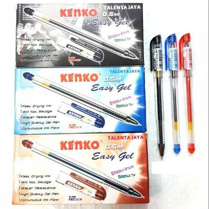Pen Kenko Easy Gel /Kotak (12 pcs) - Hitam