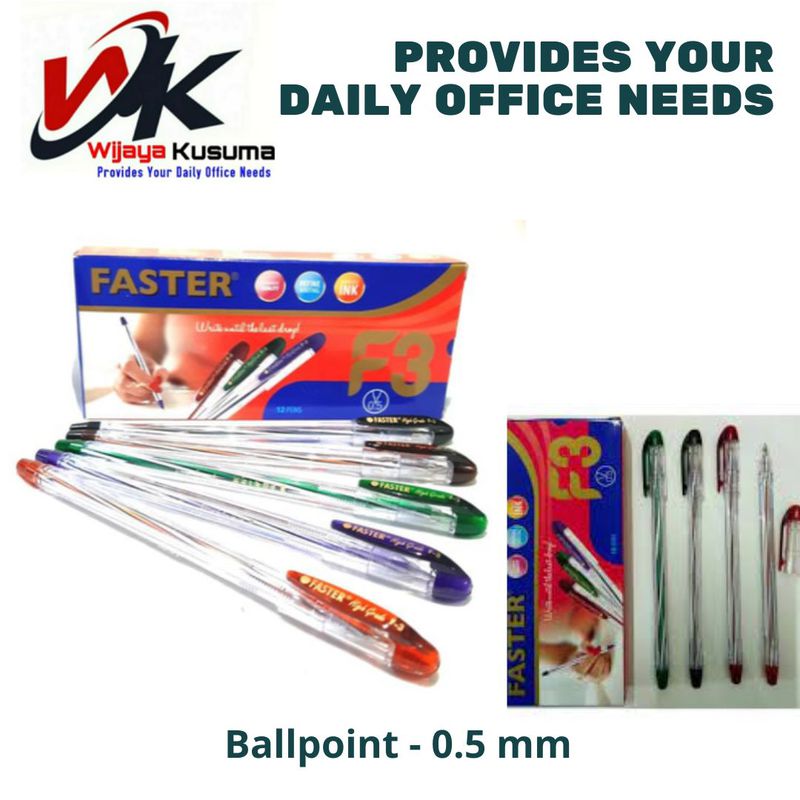 Ballpoint Faster Ukuran tinta 0.5 mm - Hitam