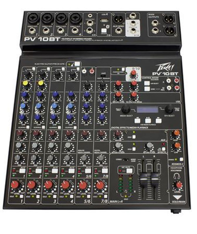 PEAVEY PV 10BT Compact 10 Channel Mixer with Bluetooth