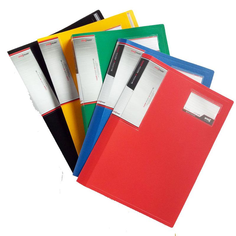 Map Clear Holder Folio isi 40 lbr Inter-X / Buah - Hitam