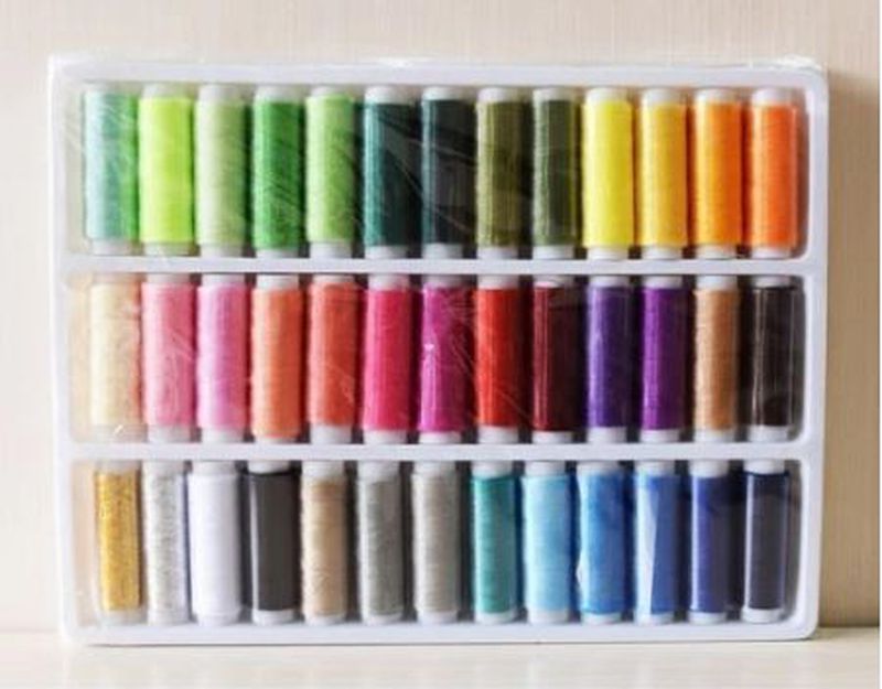 Benang jahit set 39 warna dengan box/dus