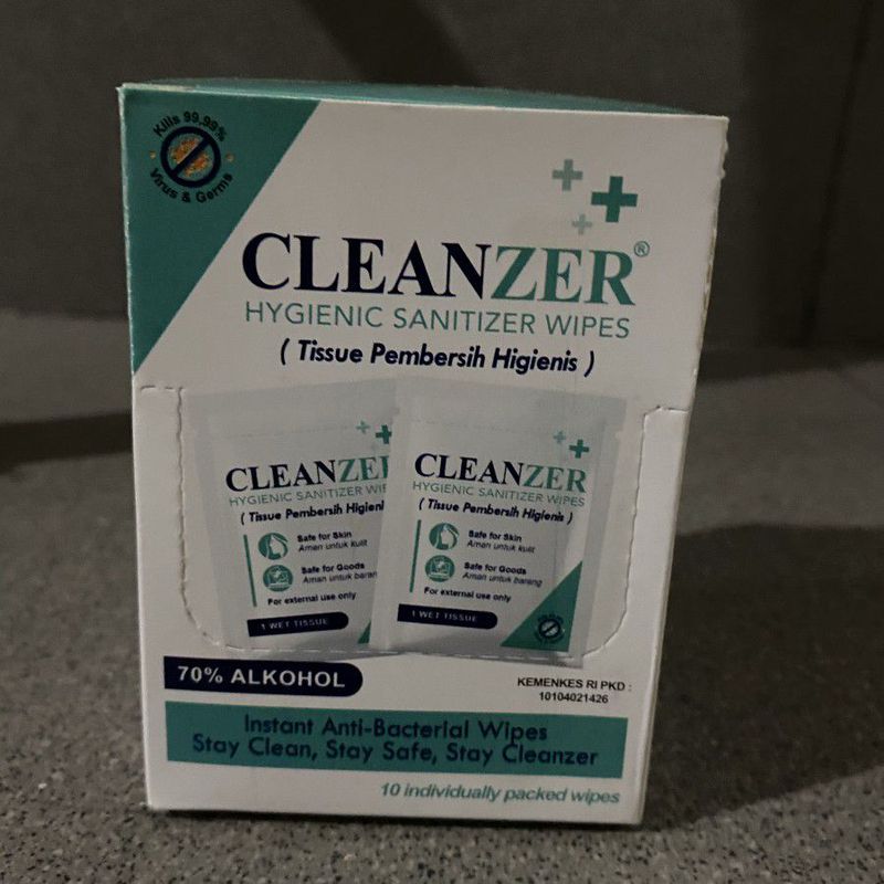Cleanzer Tissue Pembersih Higenis Alkohol Sanitizer