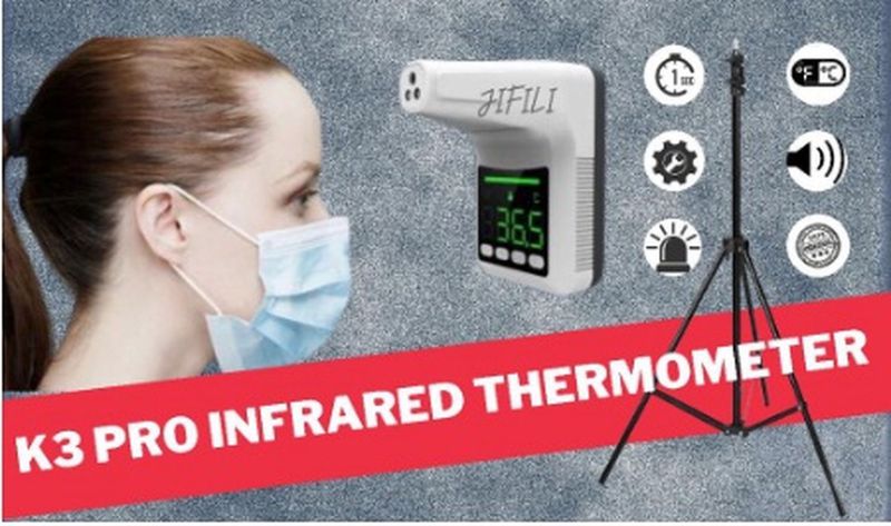 K3 PRO Infrared Thermometer Ukuran Besar + Tripod + Adaptor + Kabel