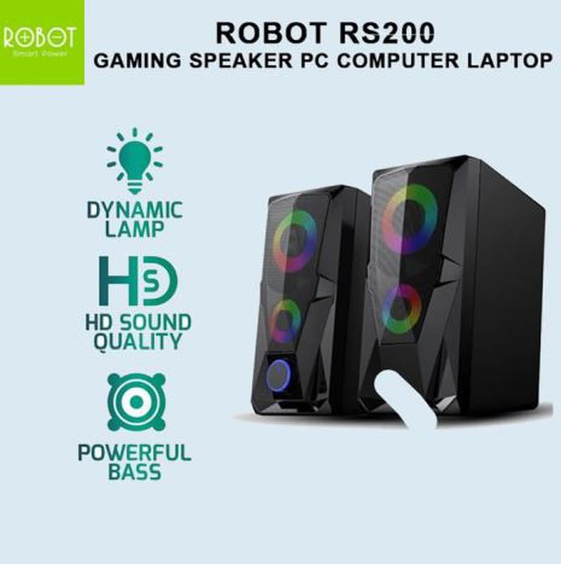SPEAKER AKTIF ROBOT RS200 GAMING PC COMPUTER LAPTOP WITH AUX 3.5MM