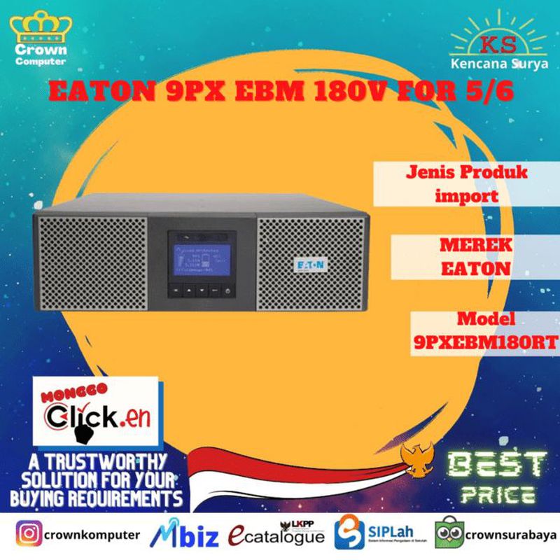 UPS Eaton 9PX EBM 180V for 5/6 kVA w/RM Kit