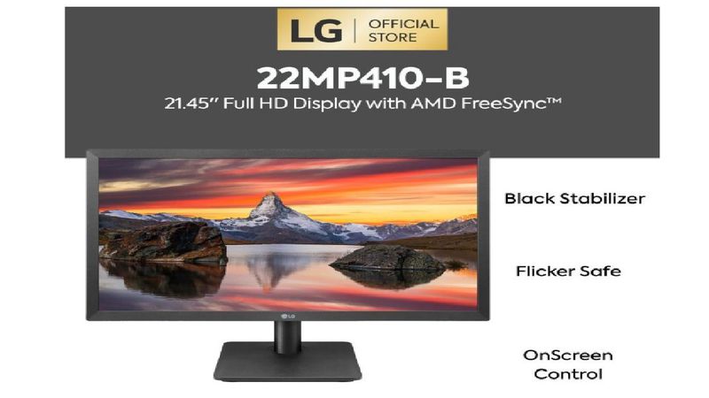 LG 22MP410-B 21.45'' Full HD Display with AMD