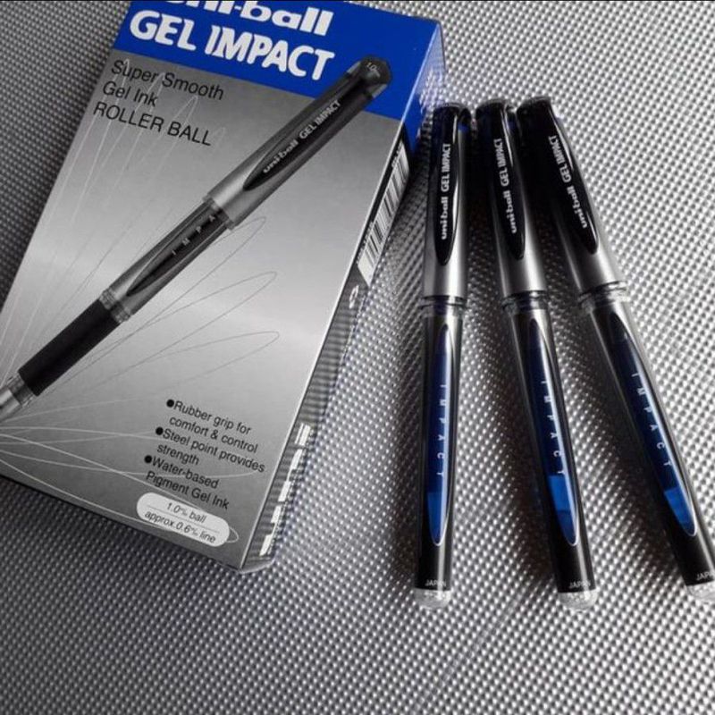 Pulpen dan Pensil Ballpoint Uniball Impact Gel Biru - Hitam