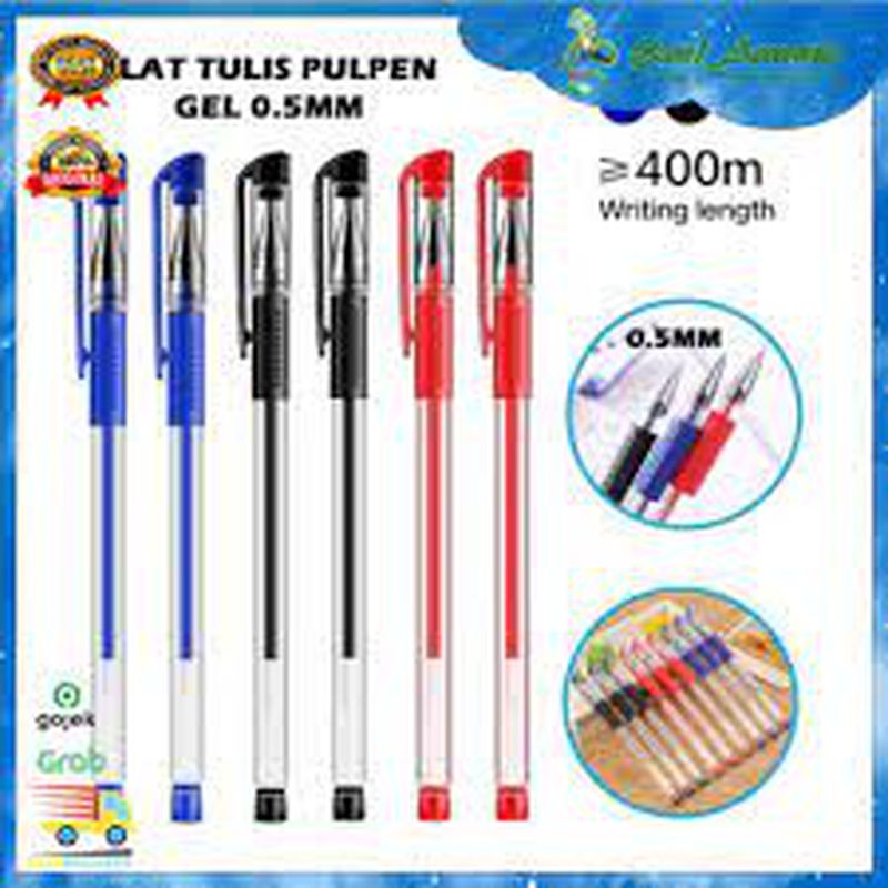 pena gel hitam - Biru