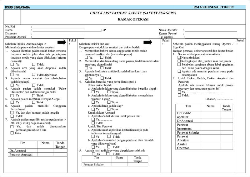 Form Pasien Safety RS SS