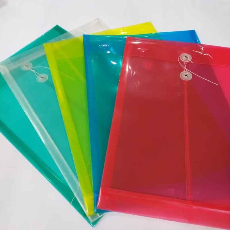 MAP PLASTIK - WARNA BIRU - KANCING/TALI