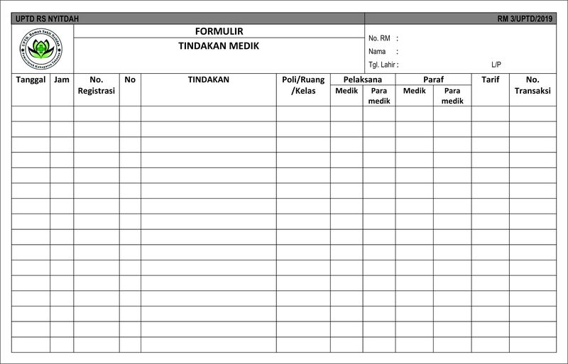 Form Tindakan Medik RS SS