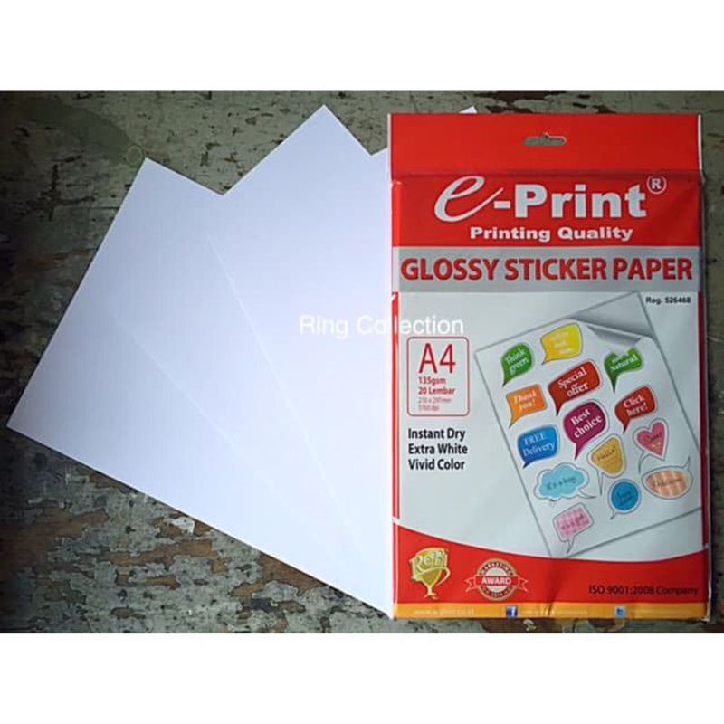 Glossy Sticker Paper A4