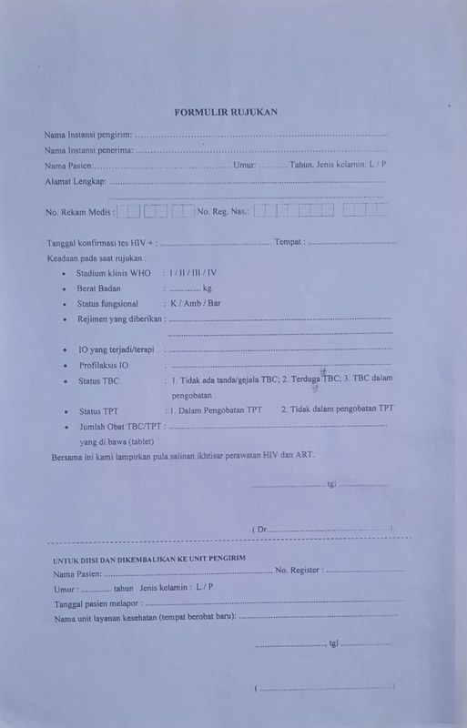 Form Rujukan Poli VCT RS SS