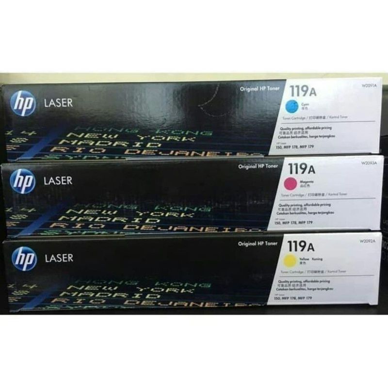 Toner Printer HP 119 cyan,magenta,yellow - Biru