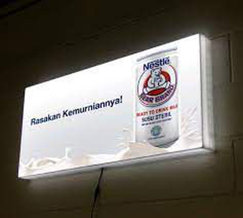 Papan Nama Neon Box Two Sides