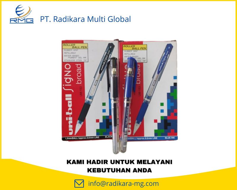 Pulpen Gel UniBall Signo Broad / Uni-Ball Pen 1.0mm (1 pack 12pcs) - Biru
