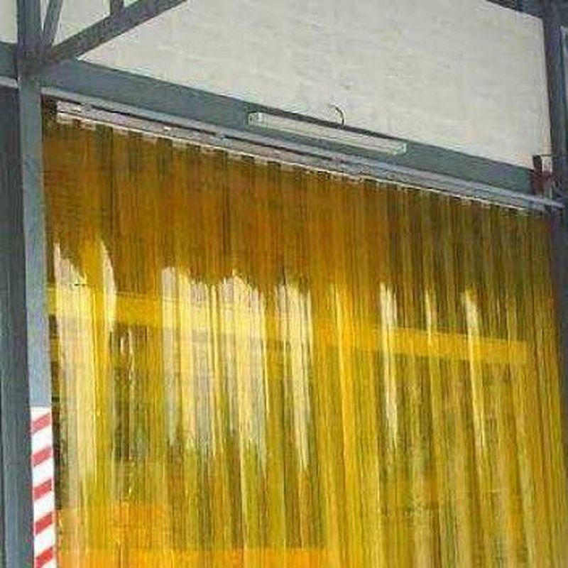 TIRAI LALAT PLASTIK PVC STRIP CURTAIN YELLOW UK. L150 X T265CM + HANGER