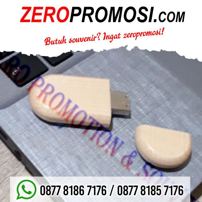 Usb Flashdisk Kayu bentuk Oval FDWD02
