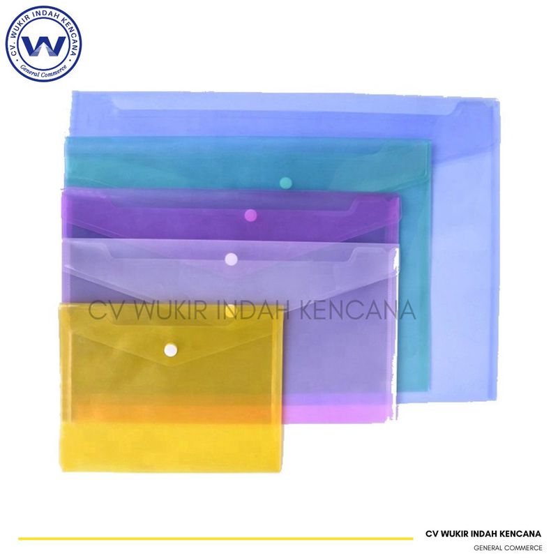 Map Plastik Kancing A3 Transparant Warna