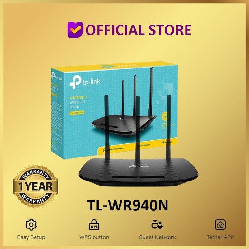 TP-Link TL-WR940N : 450Mbps TPLink WiFi Wireless N Router