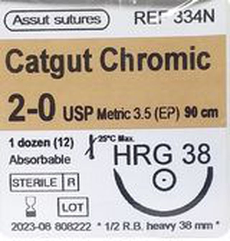 CATGUT CHROMIC 2/0 HRG-38 334N