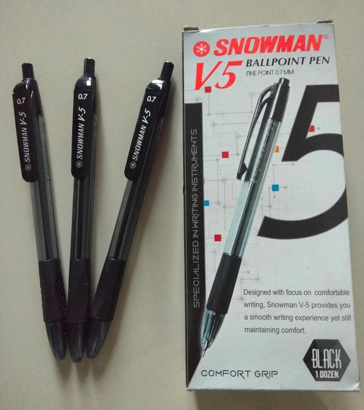 PULPEN / BALLPOINT SNOWMAN V-5 HITAM