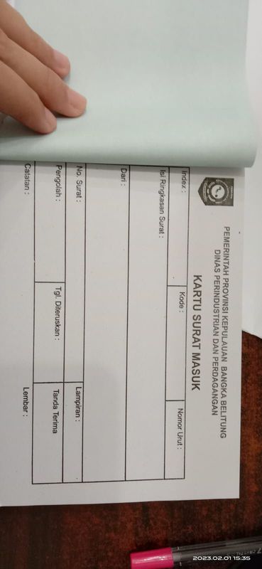 cetak blangko 1 muka ukuran 1/4 folio bahan NCR 3 ply perlembar