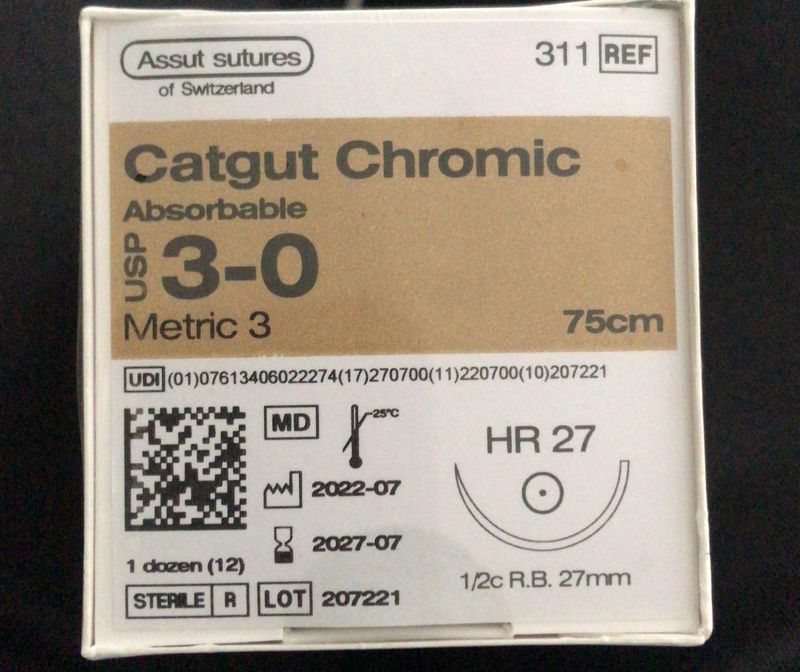 CATGUT CHROMIC 3/0 HR-27 311