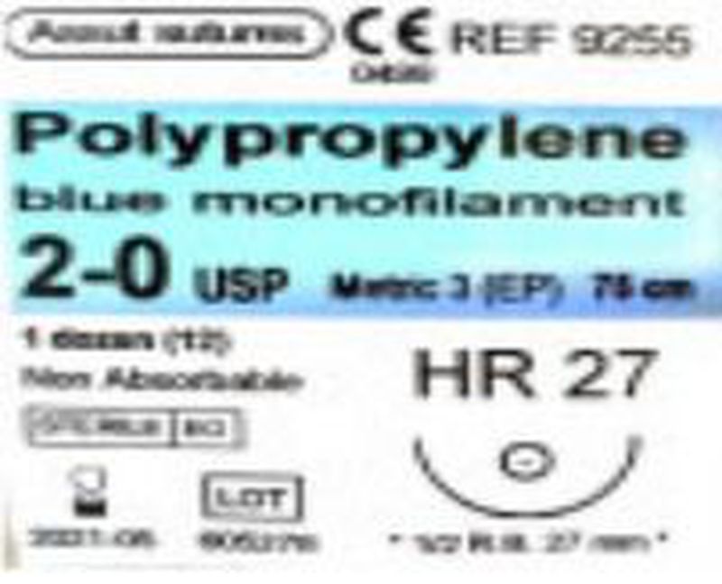 POLYPROPYLENE 2/0 HR-27 9255
