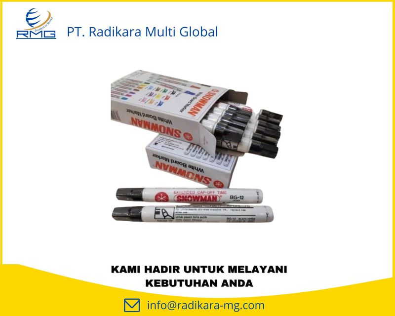 Spidol SNOWMAN White Board hitam 1 pak (12PCS)