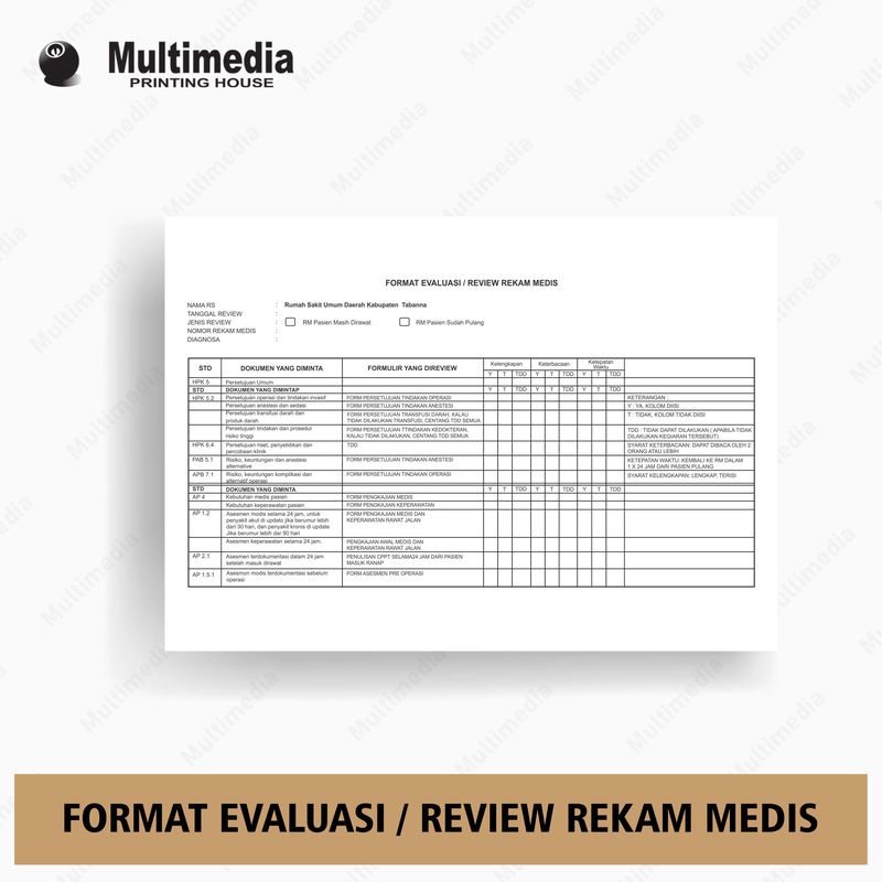 Format Evaluasi / Review Rekam Medis