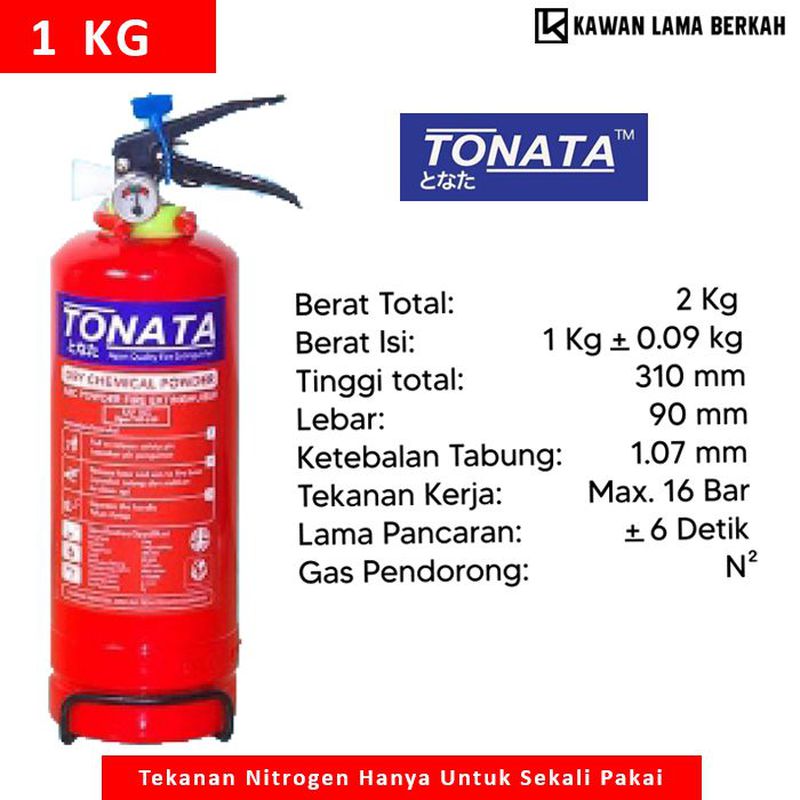 APAR 1 KG Bubuk ABC Powder TONATA, ALAT PEMADAM API RINGAN TONATA