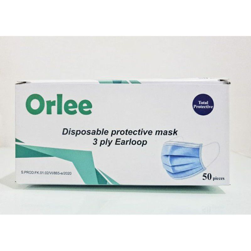 Masker Orlee 3 Ply - Hitam