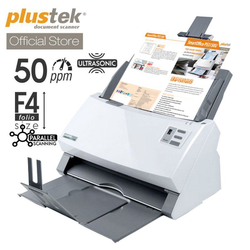 Scanner Plustek SmartOffice PS3150U - 50 Lembar/menit (F4/Folio)
