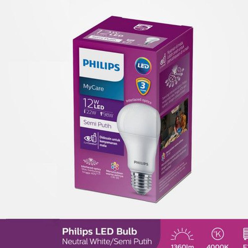 Lampu bohlam LED Philips 12 W cool day light