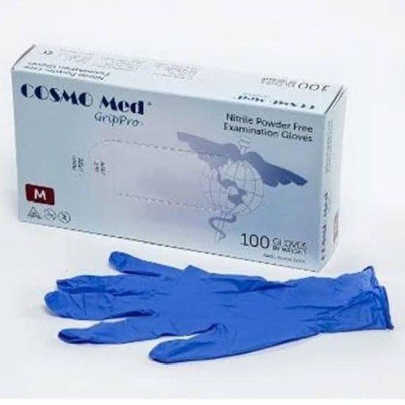 Cosmomed Nitrile Powder Free Exam Glove Antimicrobial (AMG) - S