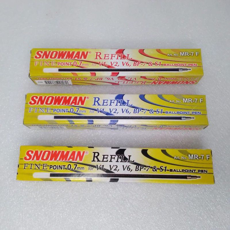 Refill Pen merk Snowman V1 PAK 12pcs Refill Pulpen Snowman