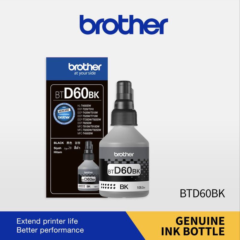Brother INK Bottle BT-D60BK - Tinta Printer Hitam BTD60Bk