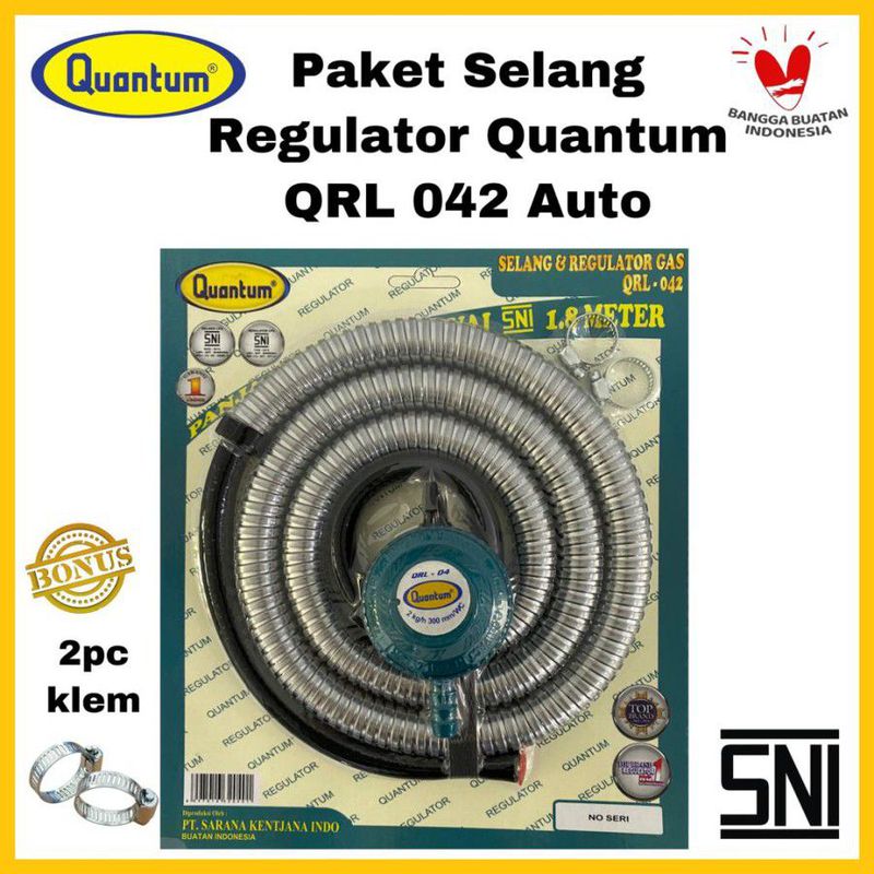 Paket Selang Regulator Gas Quantum QRL-042 Auto tanpa Meter