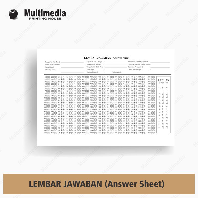 Lembar Jawaban (Answer Sheet)