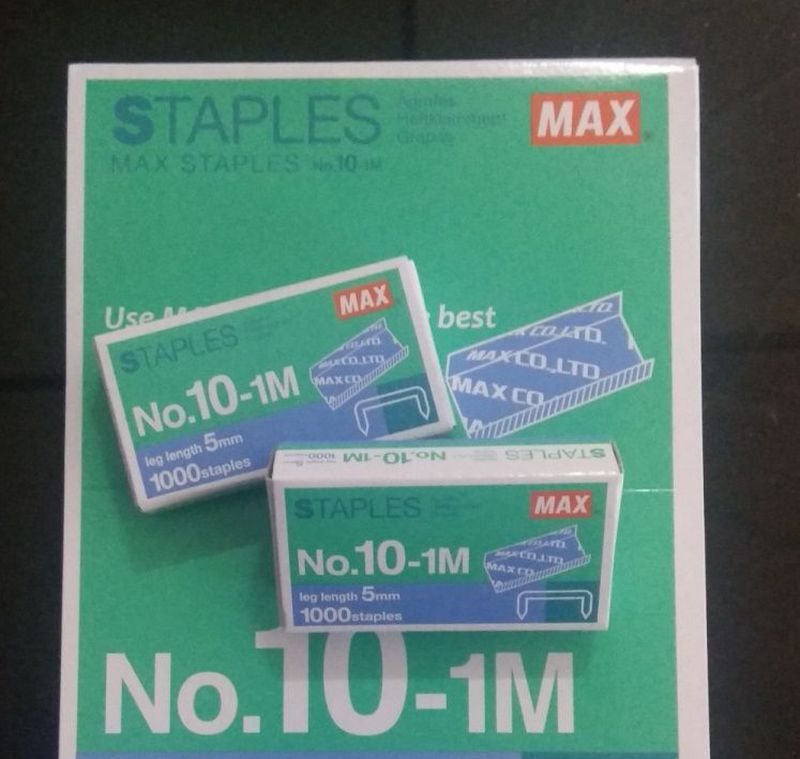 1 Paket Staples / Isi Stapler Max no 10 (Isi 2 Dus Kecil)