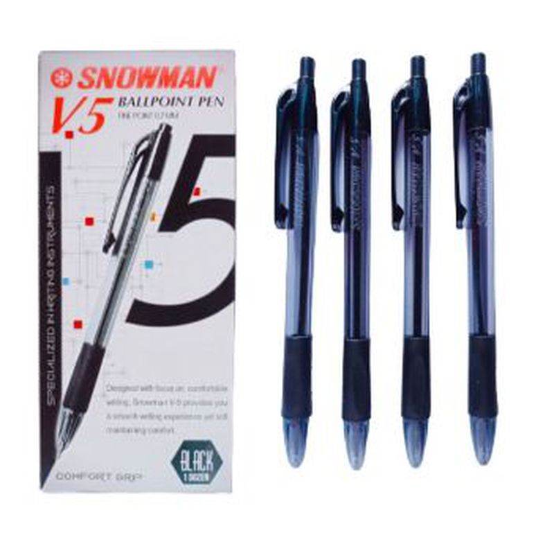 Pulpen snowman V5 - Tindis - Hitam