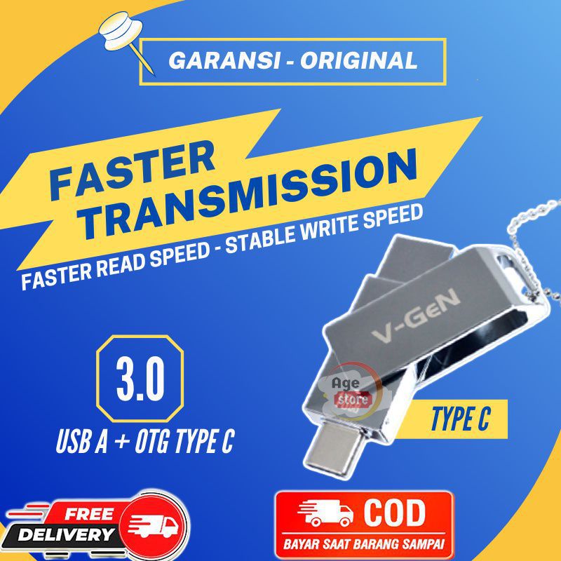 Vgen Flashdisk Flash Drive OTG Tipe Type C 32gb Original 32