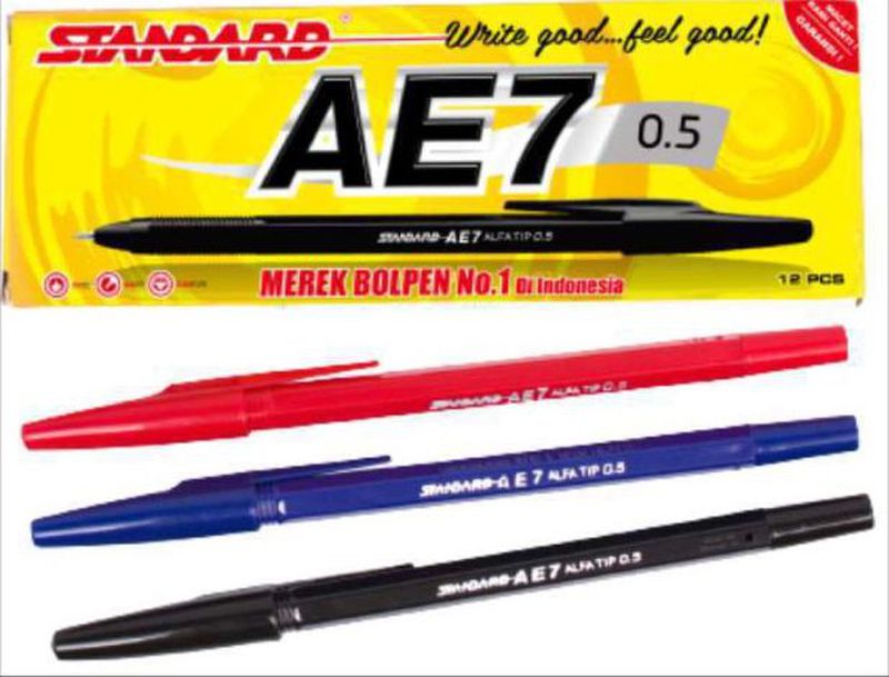 Standard Pen - AE7 Alfatip 0.5 ( Pulpen, Pena, Ballpoint ) - Biru